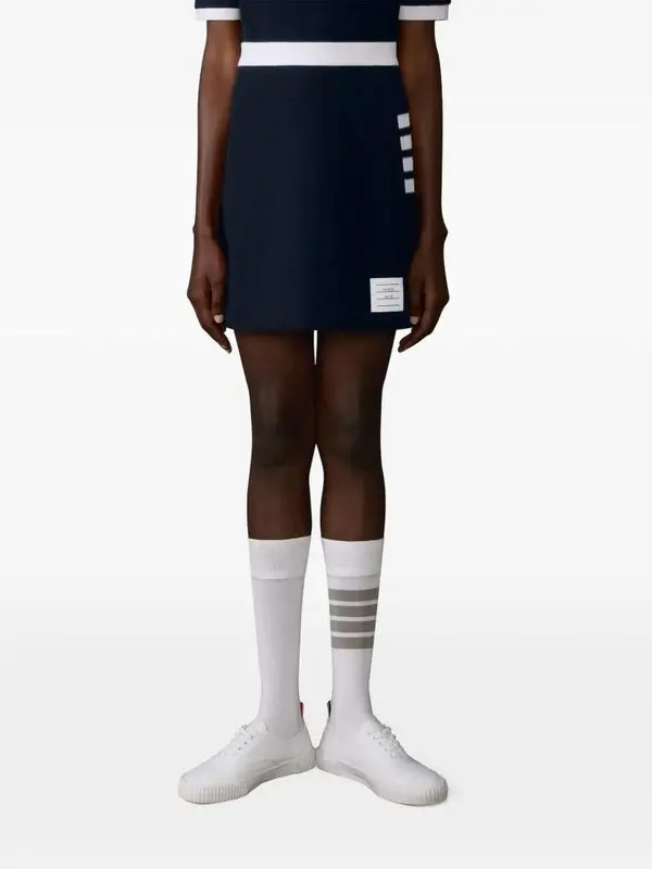 Thom Browne Miniskirt With Four-stripe Detail - Blue