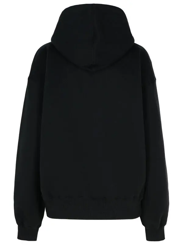Off-White Cotton Sweatshirt With Contrast Star Logo
