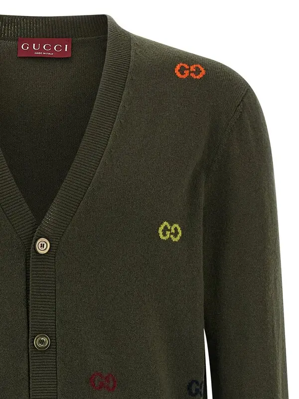 Gucci Gg Intarsia V-neck Cardigan