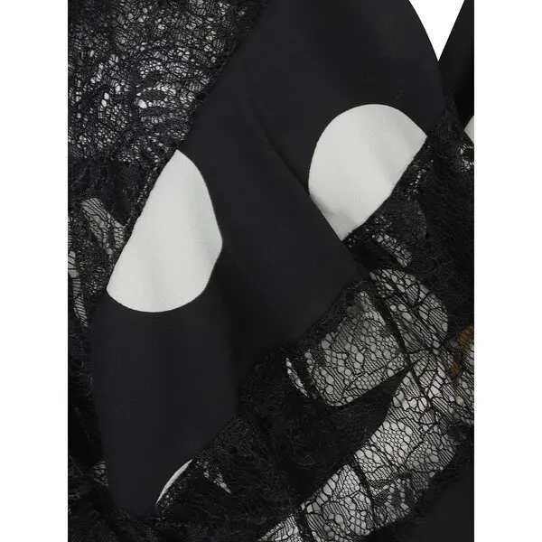 Junya Watanabe Polka Dot Print Lace Detail Dress