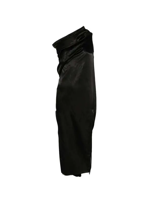 Rick Owens Athena Arrowhead One-shoulder Midi Dress - Black