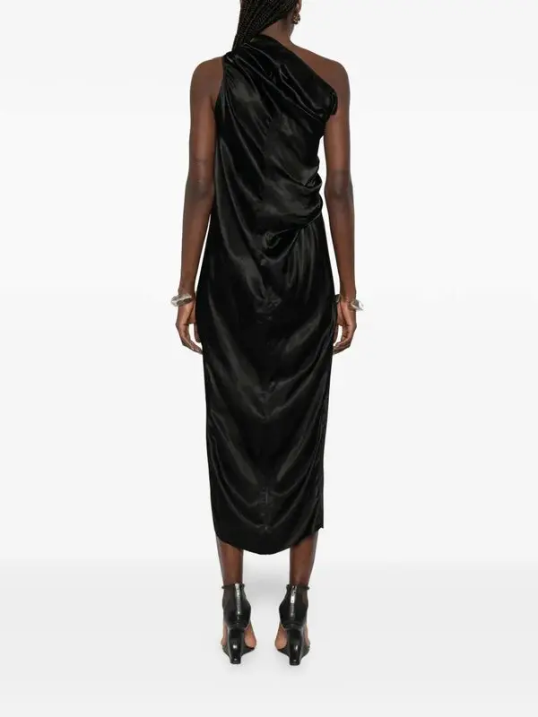 Rick Owens Athena Arrowhead One-shoulder Midi Dress - Black