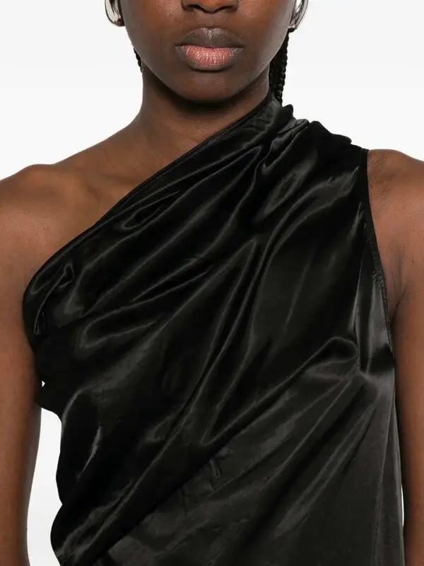 Rick Owens Athena Arrowhead One-shoulder Midi Dress - Black
