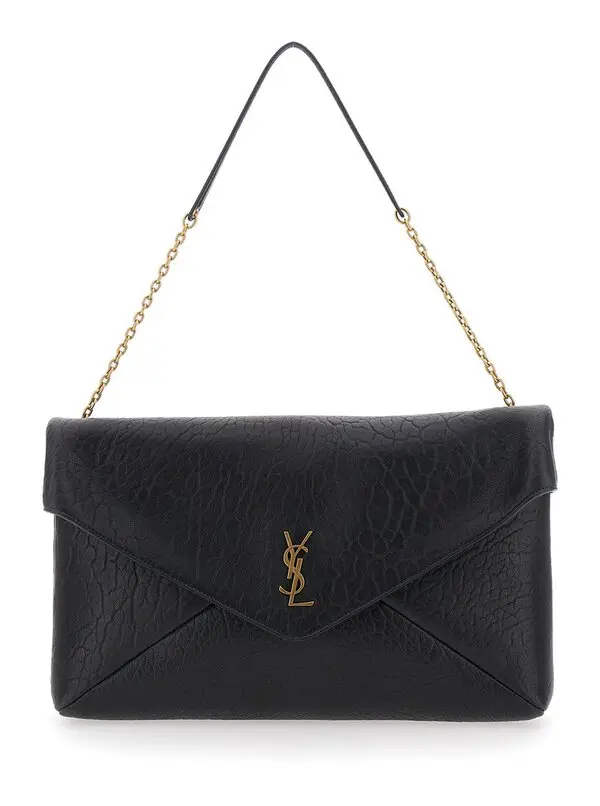 Saint Laurent Cassandre Plate Leather Pochette