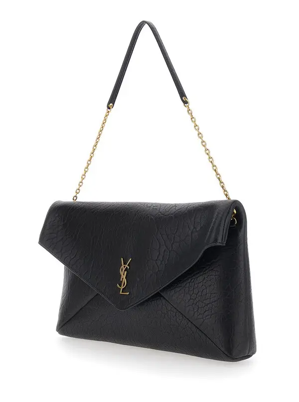 Saint Laurent Cassandre Plate Leather Pochette