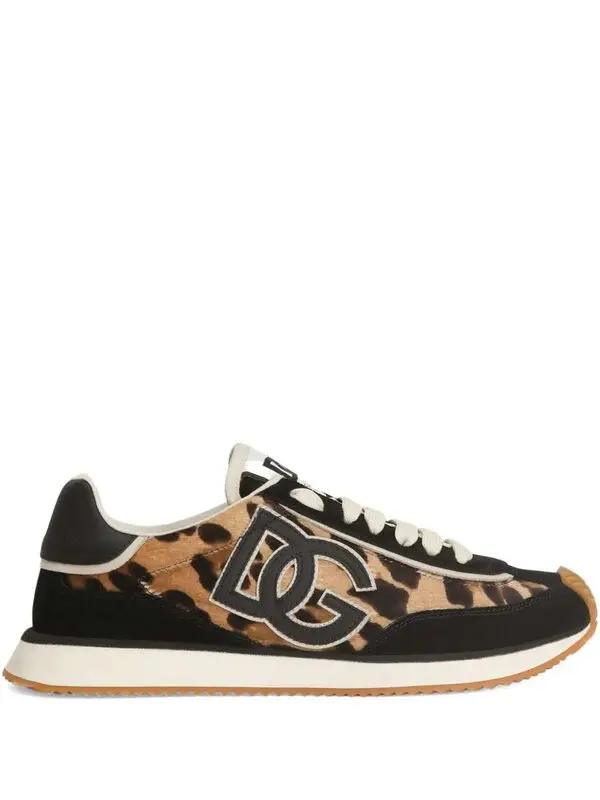 Dolce & Gabbana Leopard Print Ponyskin Sneakers