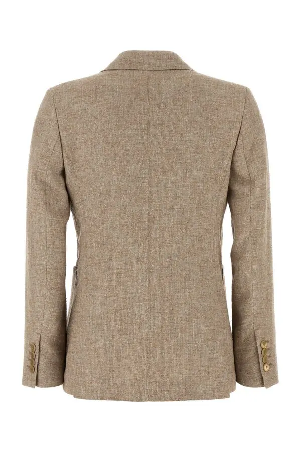 Max Mara Cappuccino Linen Blend Targa Blazer - Brown