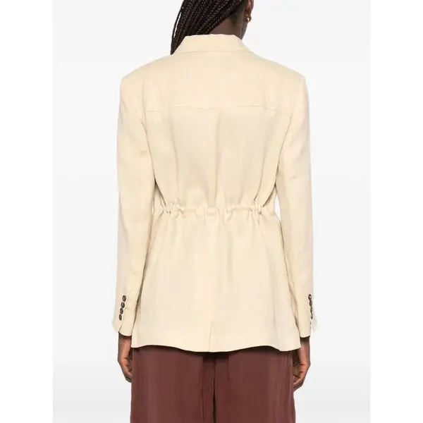 Max Mara Beige Linen Blend Military Jacket