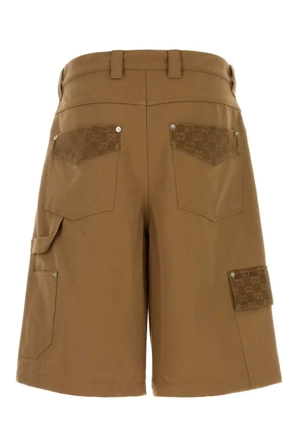Gucci Caramel Cotton Bermuda Shorts - Brown