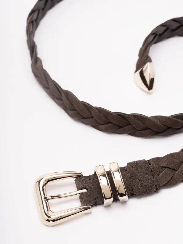 Brunello Cucinelli Calfskin Braided Belt - Multicolor
