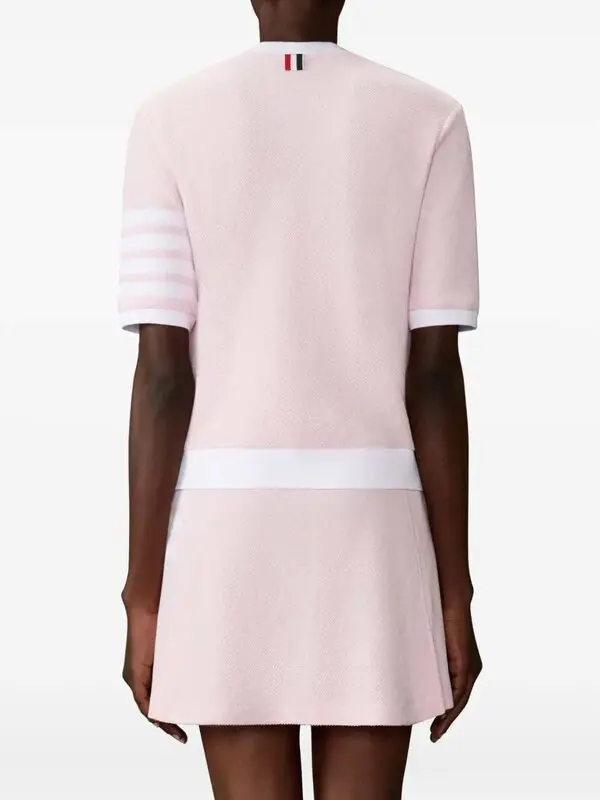 Thom Browne Crewneck Short Sleeve Top With 4-stripe Detail
