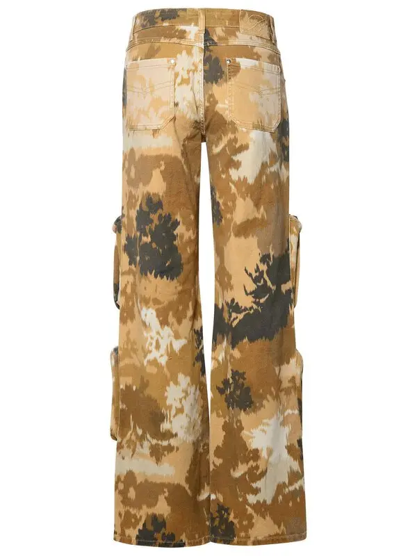 Blumarine Cotton Cargo Jeans With Camouflage Print