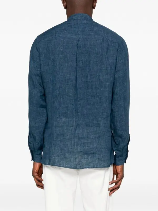 Brunello Cucinelli Mandarin Collar Shirt - Multicolor