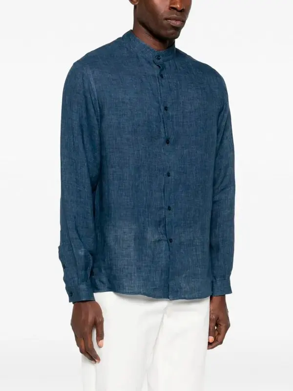 Brunello Cucinelli Mandarin Collar Shirt - Multicolor