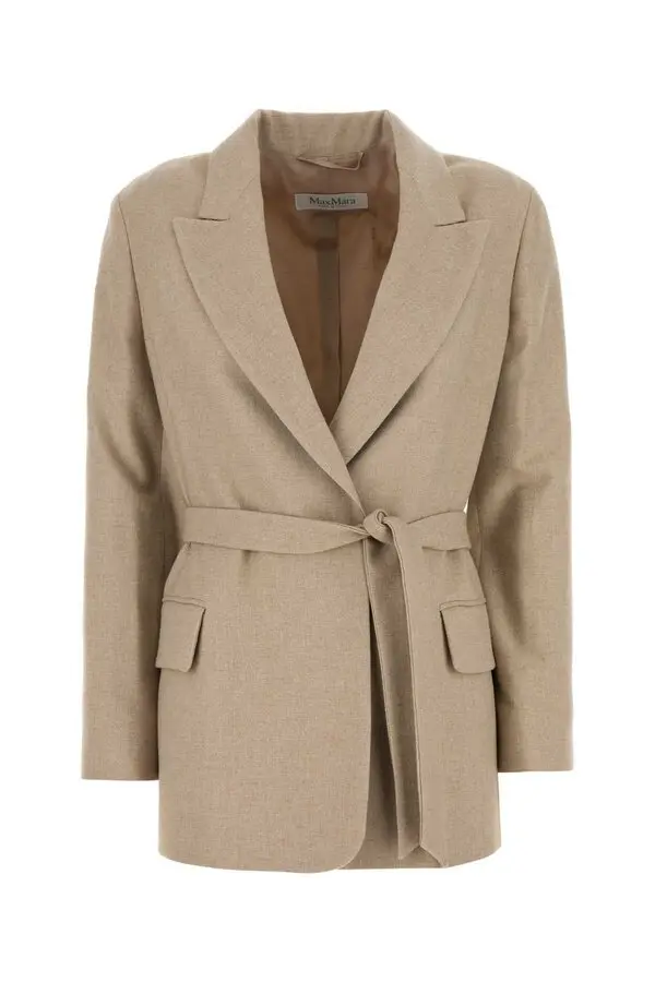 Max Mara Cappuccino Wool Blend Randers Blazer - Brown