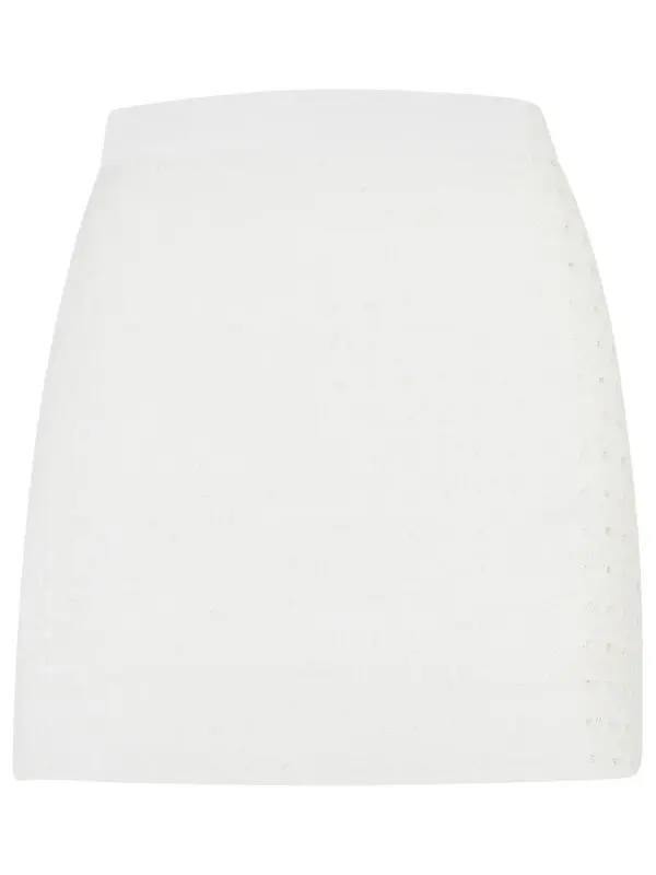 Casablanca Cotton Blend Miniskirt - White