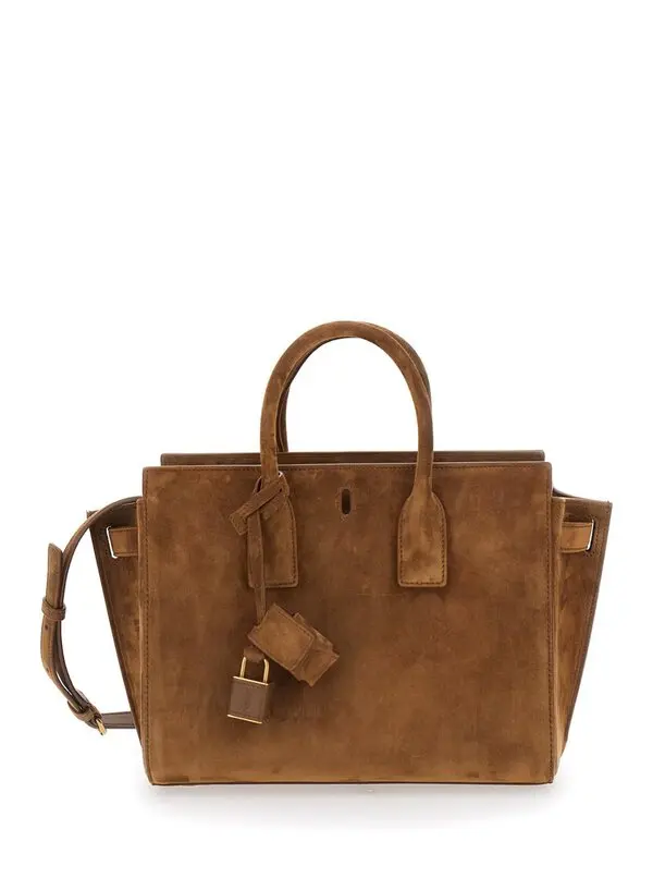 Saint Laurent Sac De Jour Handbag With Suede Details