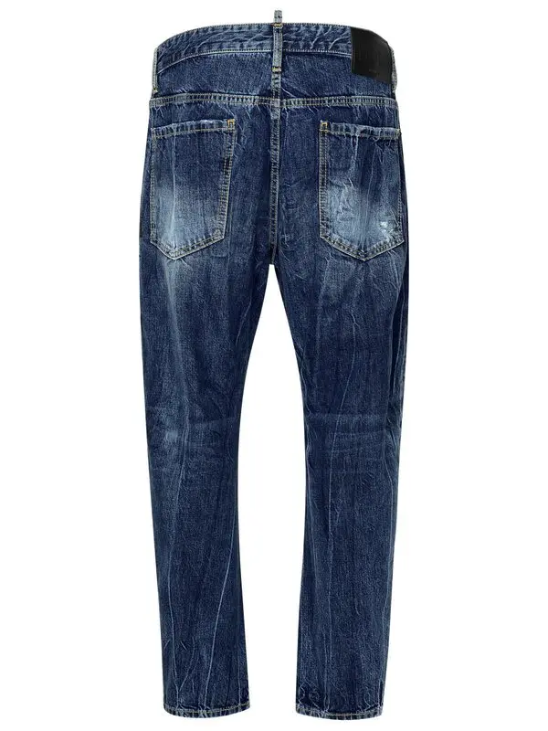 Dsquared2 Cotton Jeans With Front Print - Blue
