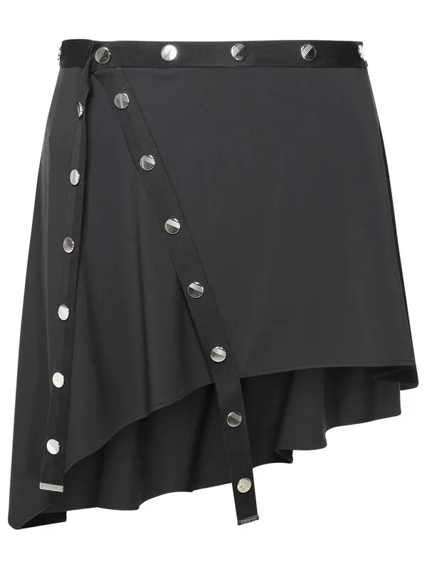 Attico Acetate Blend Mini Skirt - Black
