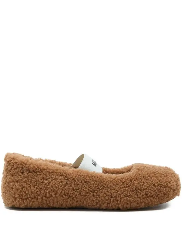 Moon Boot Shearling Ballet Flats - Brown