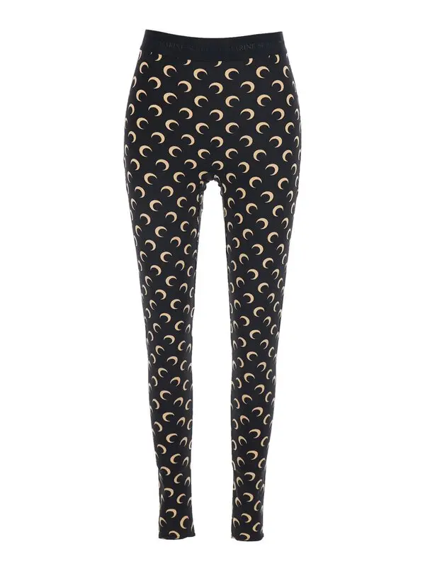 MARINE SERRE Moon Print Jersey Leggings - Multicolor