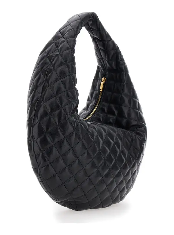 Saint Laurent Quilted Leather Hobo Shoulder Bag - Black