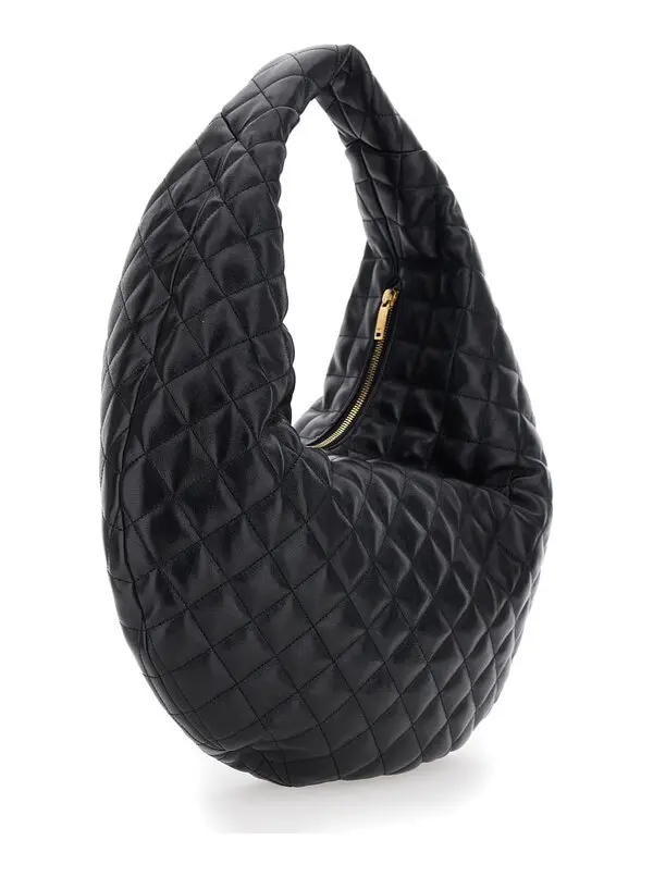 Saint Laurent Quilted Leather Hobo Shoulder Bag - Black
