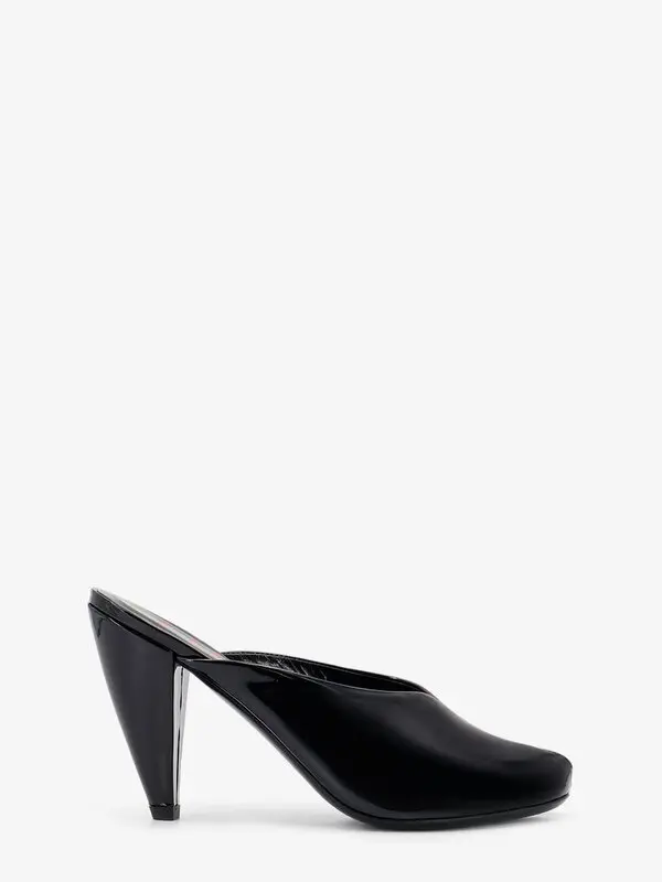 JUDE Paw Mule Patent Leather Sandals - Black