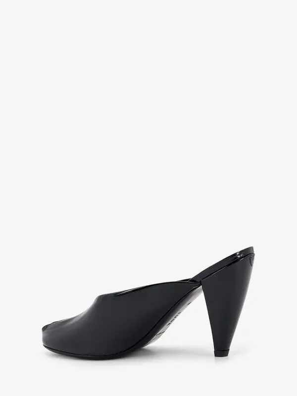 JUDE Paw Mule Patent Leather Sandals - Black