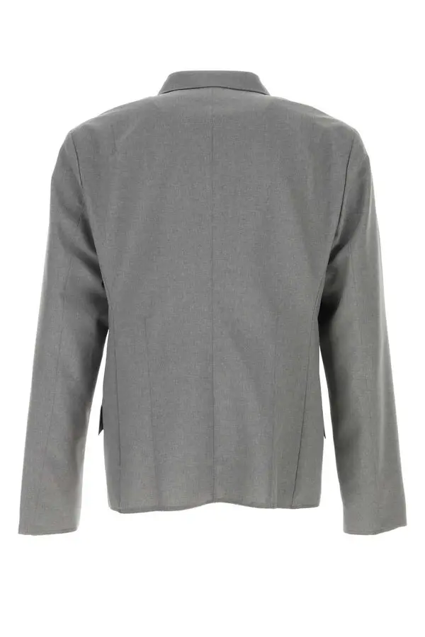 JIL SANDER Grey Wool Blazer - Gray