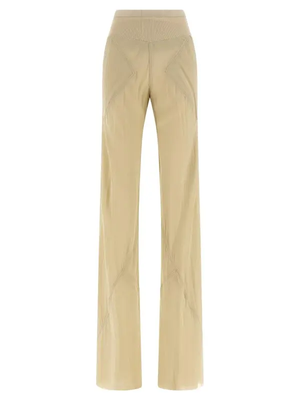 Rick Owens Bias Wide Leg Silk Georgette Pants - Cream