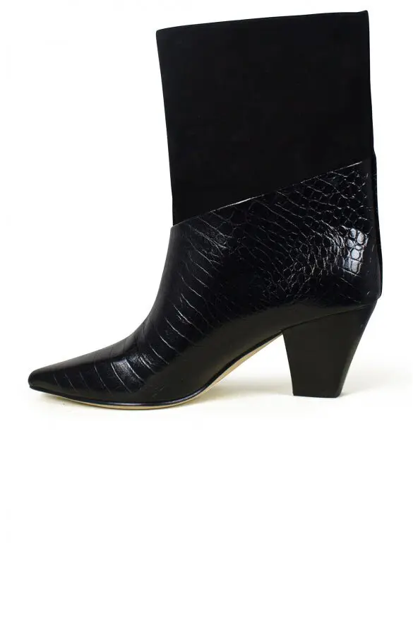 JIMMY CHOO Pointed Toe Cuban Heel Boots