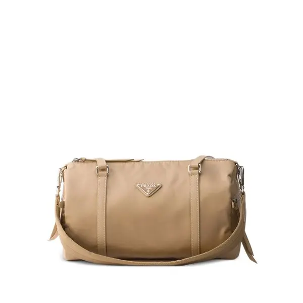 Prada Re-nylon Duffel Bag With Saffiano Leather Trim - Brown
