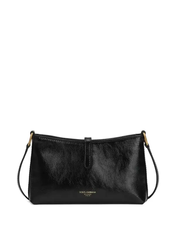 Dolce & Gabbana Leather Shoulder Bag With Metal Hardware - Black