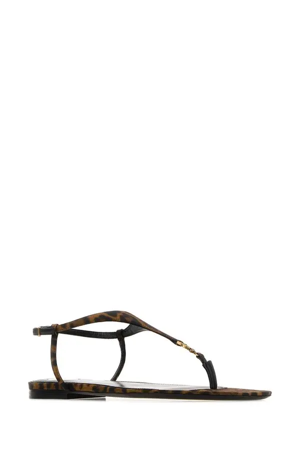 Saint Laurent Cassandra Printed Fabric Sandals - Multicolor