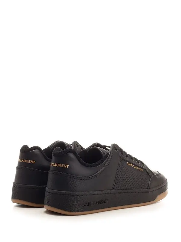 Saint Laurent Sl/61 Perforated Leather Low-top Sneakers - Black