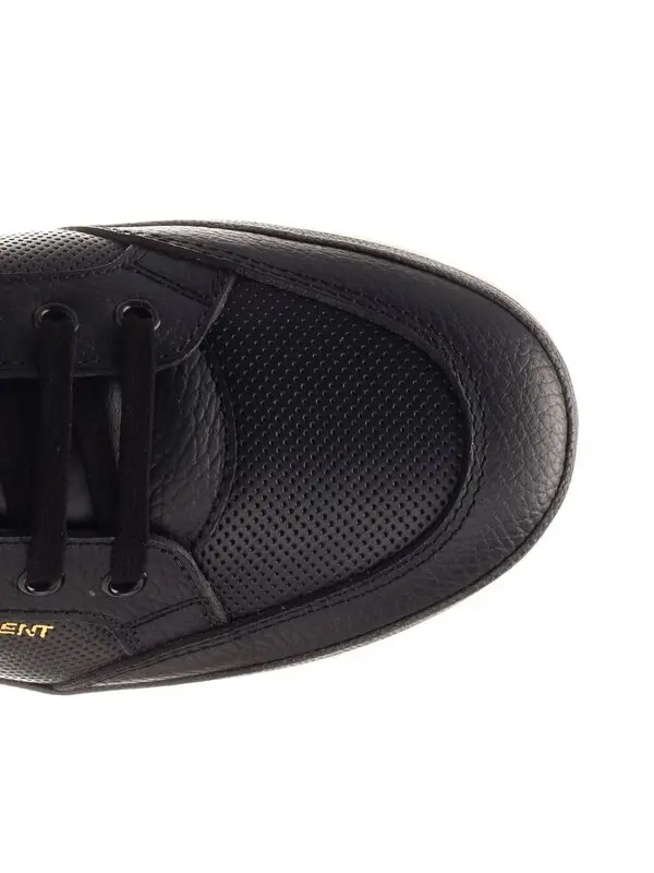 Saint Laurent Sl/61 Perforated Leather Low-top Sneakers - Black