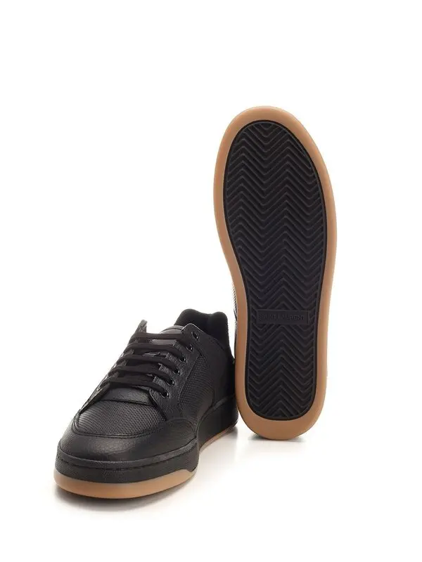 Saint Laurent Sl/61 Perforated Leather Low-top Sneakers - Black