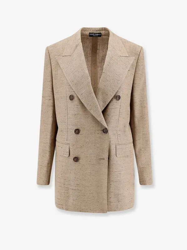 Dolce & Gabbana Double-breasted Viscose And Linen Blazer
