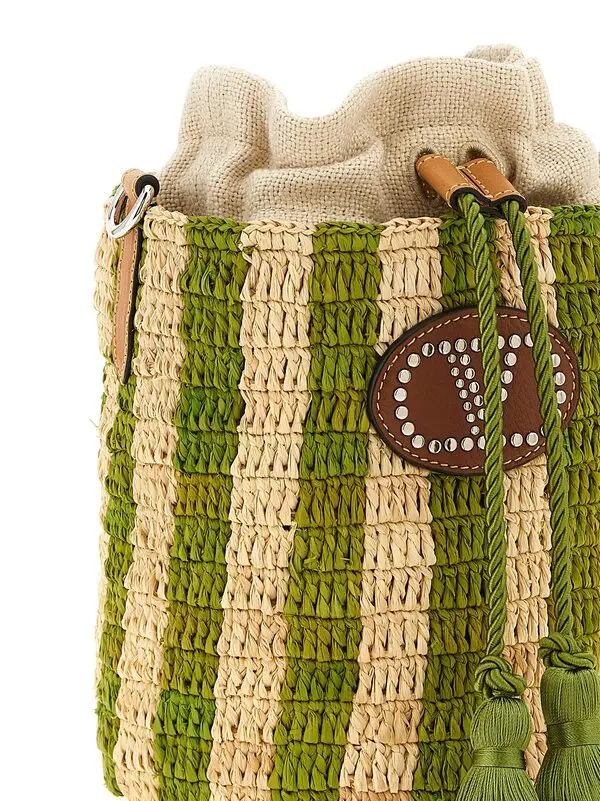 Valentino Garavani Raffia Small Bucket Bag - Green
