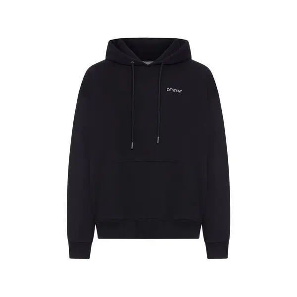 Off-White Cotton Graphic Print Hoodie