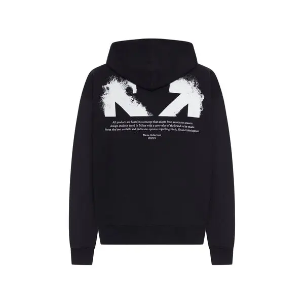 Off-White Cotton Graphic Print Hoodie