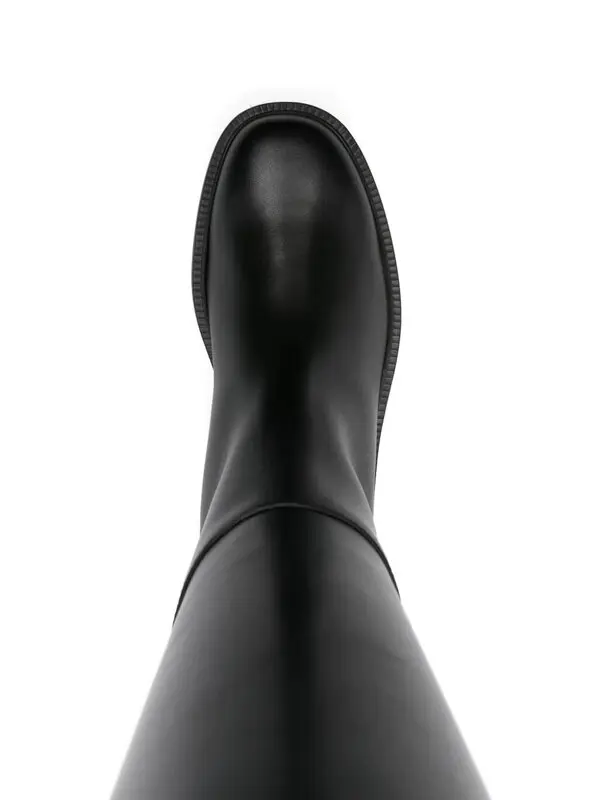 TOD'S T-buckle Knee-high Leather Boots - Black