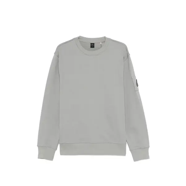 Moose Knuckles Grey Crew Neck Long Sleeve Sweatshirt With Arm Pocket