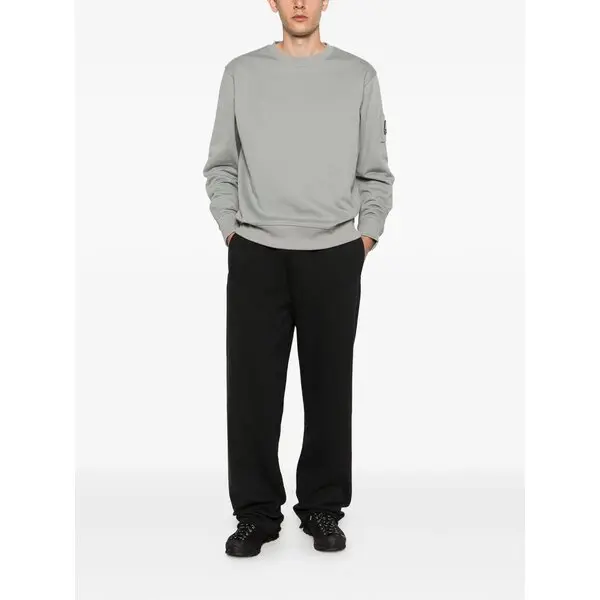 Moose Knuckles Grey Crew Neck Long Sleeve Sweatshirt With Arm Pocket