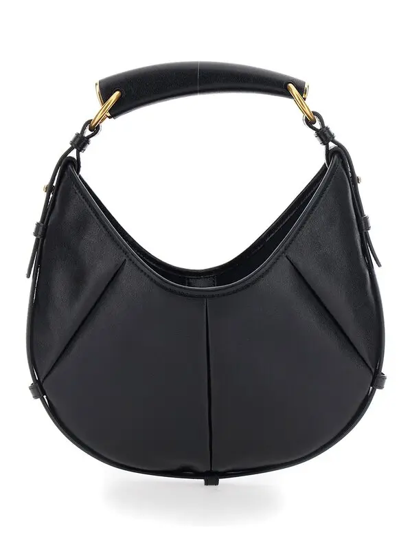 Saint Laurent Mombasa Small Black Leather Handbag With Metal Details - Multicolor