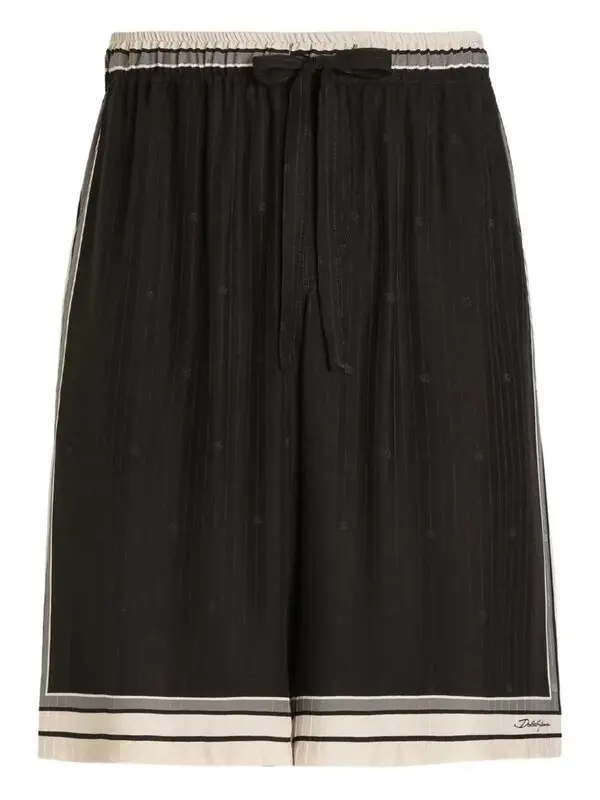 Dolce & Gabbana Silk Drawstring Shorts - Black