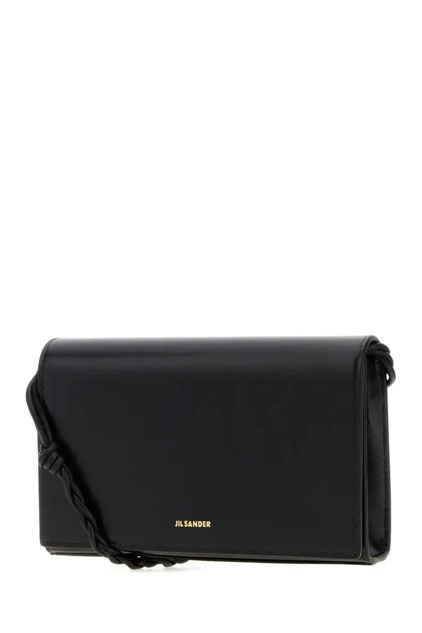 JIL SANDER Leather Tangle Wallet - Black