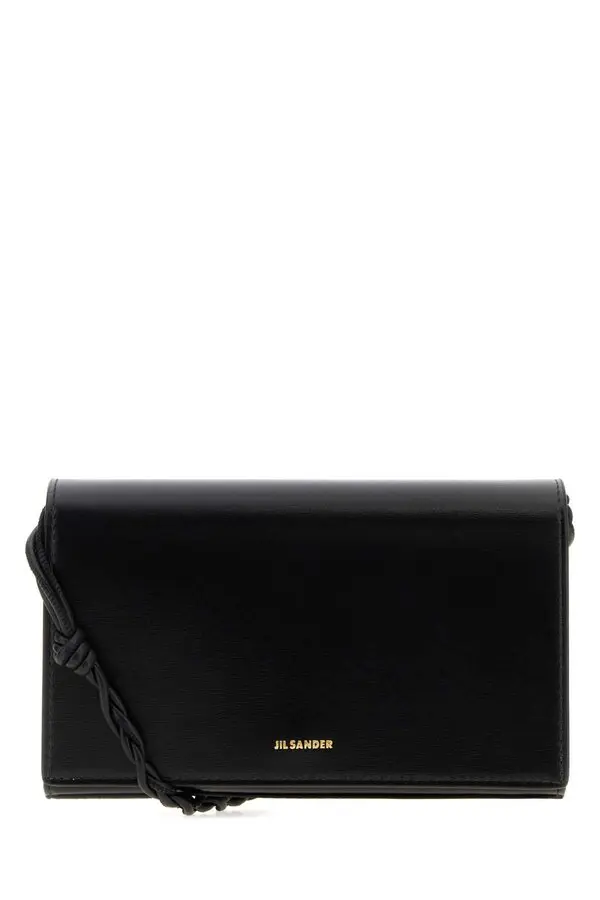 JIL SANDER Leather Tangle Wallet - Black