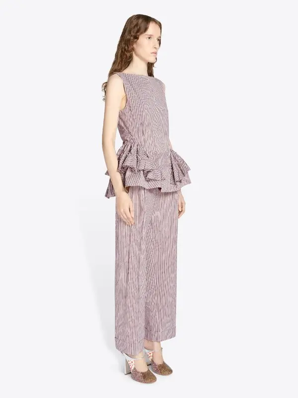 Dries Van Noten Casey Ruffled Peplum Top - Brown